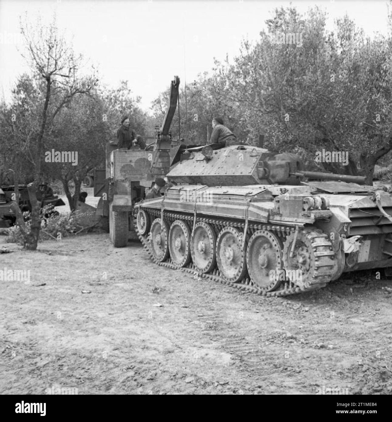 The British Army in Tunisia 1943 A Scammell Pioneer recovery lorry tows ...