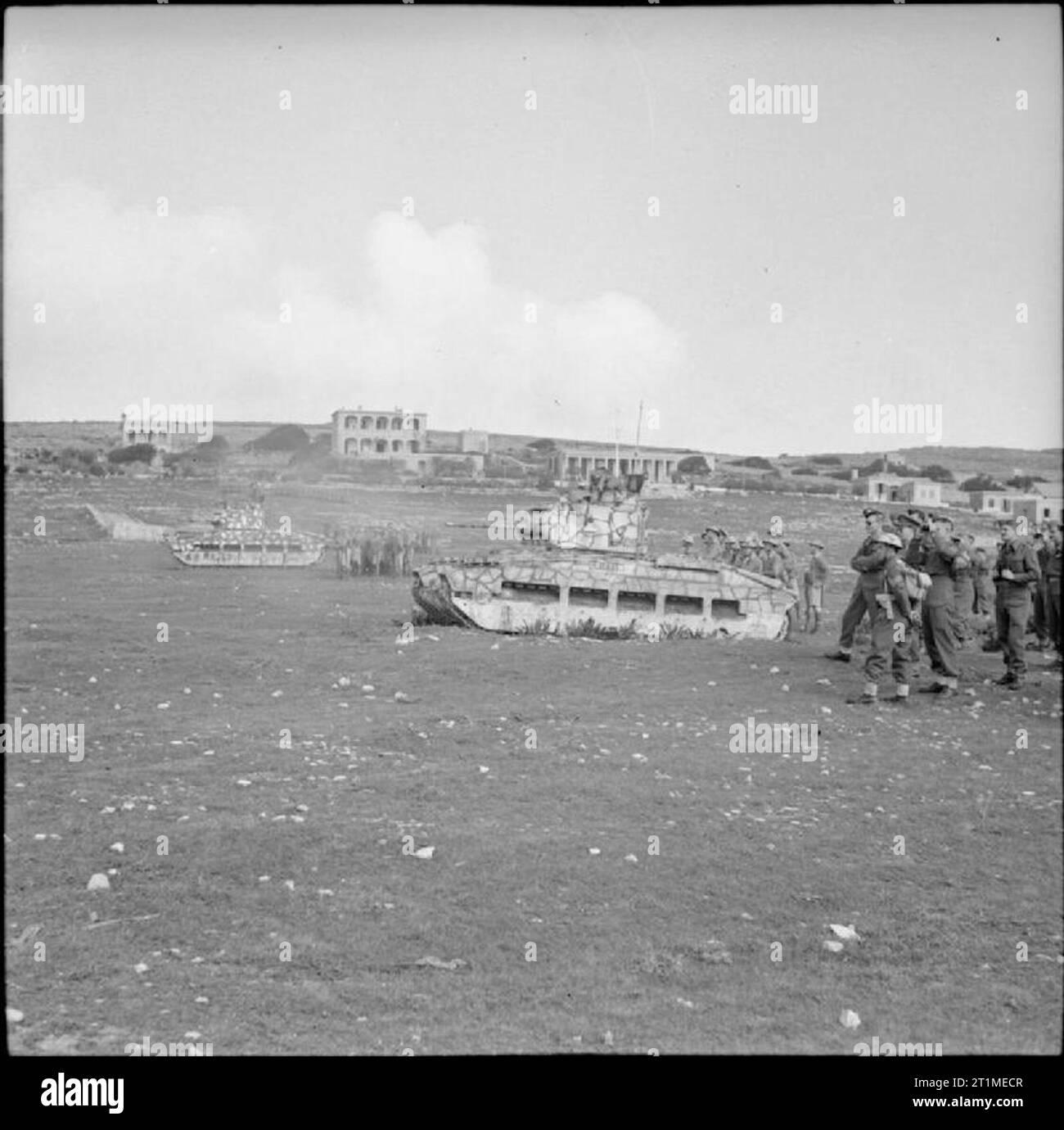The British Army on Malta 1942 Matilda tanks, painted in distinctive ...