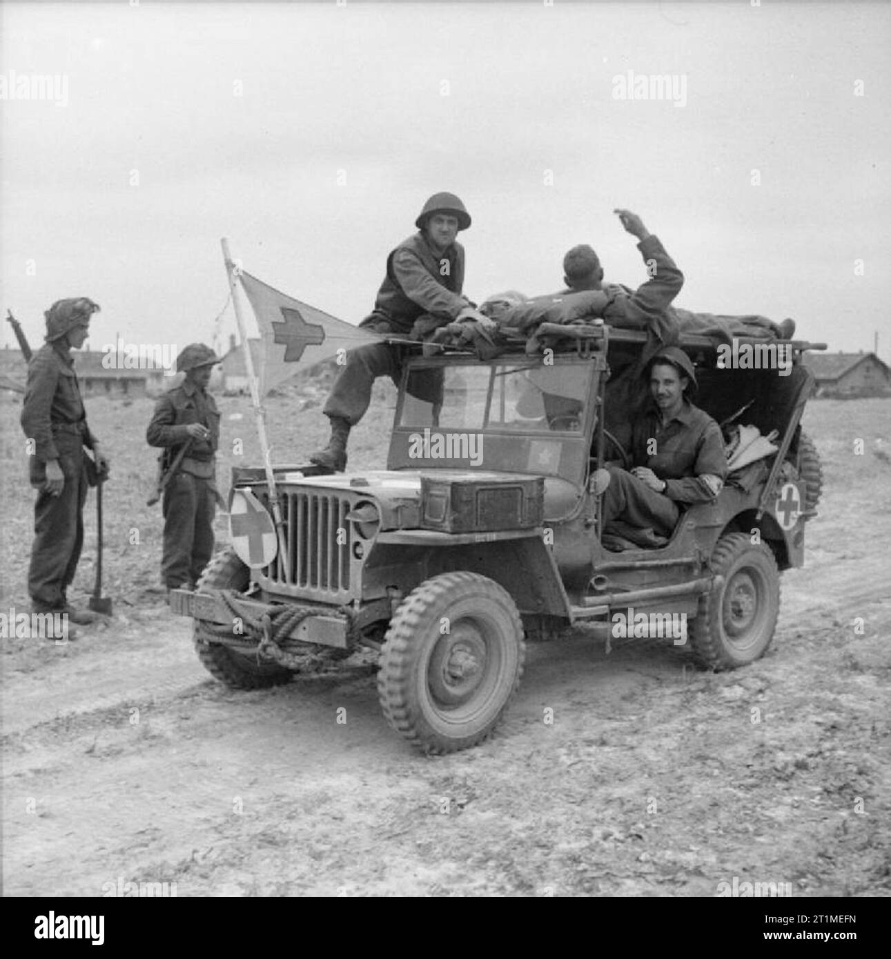The Campaign in Normandy 1944 Casualties being brought in by a Canadian ...