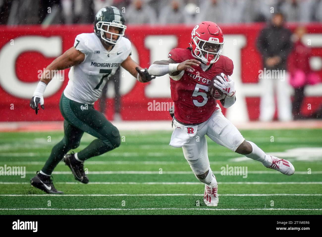 Rutgers running back Kyle Monangai (5) runs with the ball during the ...