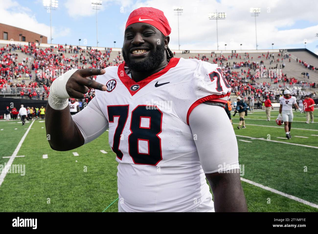 Georgia defensive lineman Nazir Stackhouse (78) celebrates the team's ...