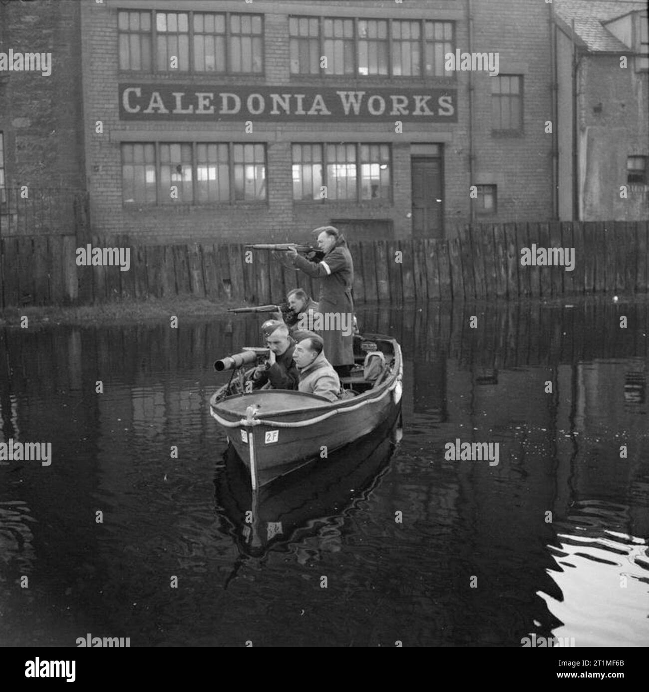 The Home Guard, 1940 Home Guards patrol a section of canal in Edinburgh ...