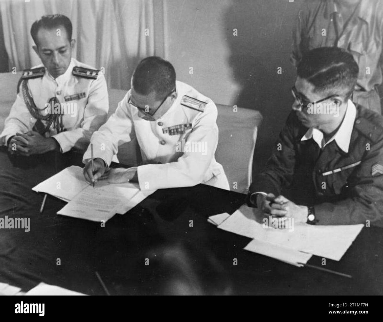 The Japanese Surrender of Penang, 1945 Rear Admiral Bazudi, Commander ...