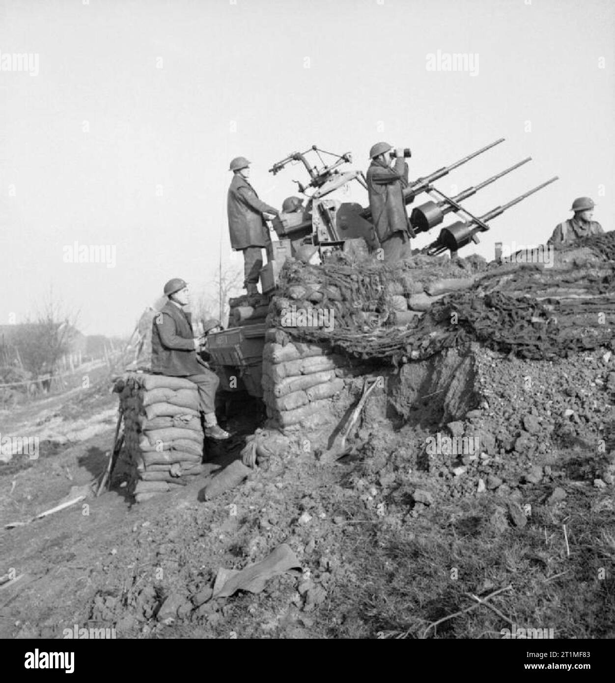 British Polsten triple 20mm anti-aircraft mounting on the banks of the ...