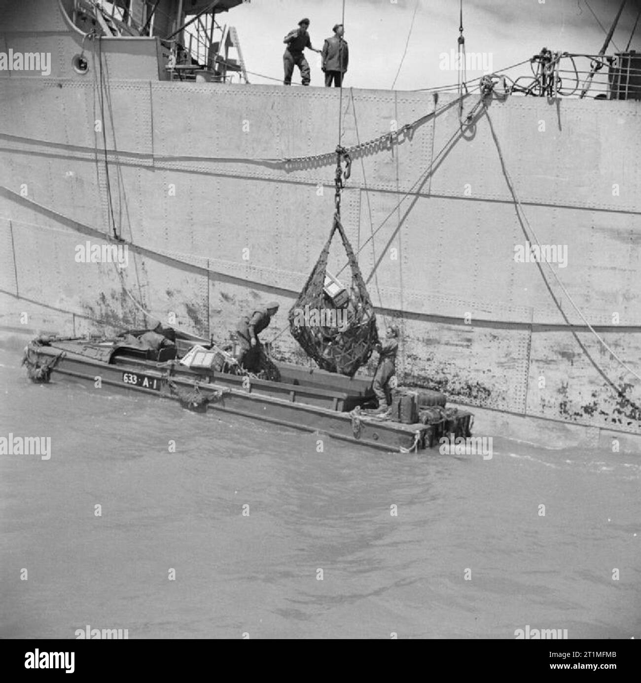 The Mulberry Harbour Unloading conducted in the sheltered anchorage ...