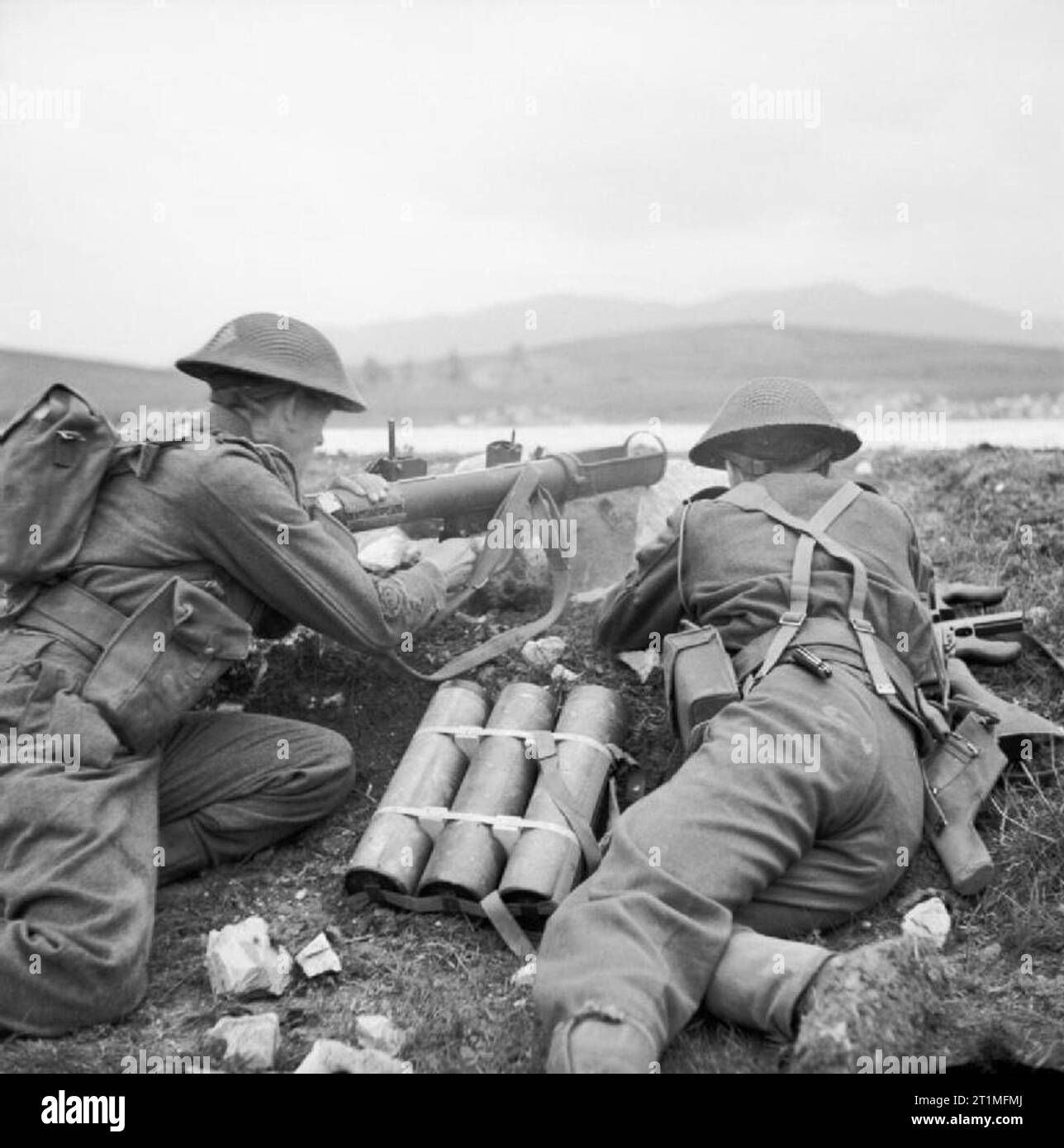 A PIAT (Projectile Infantry Anti-Tank) in action at a firing range in ...