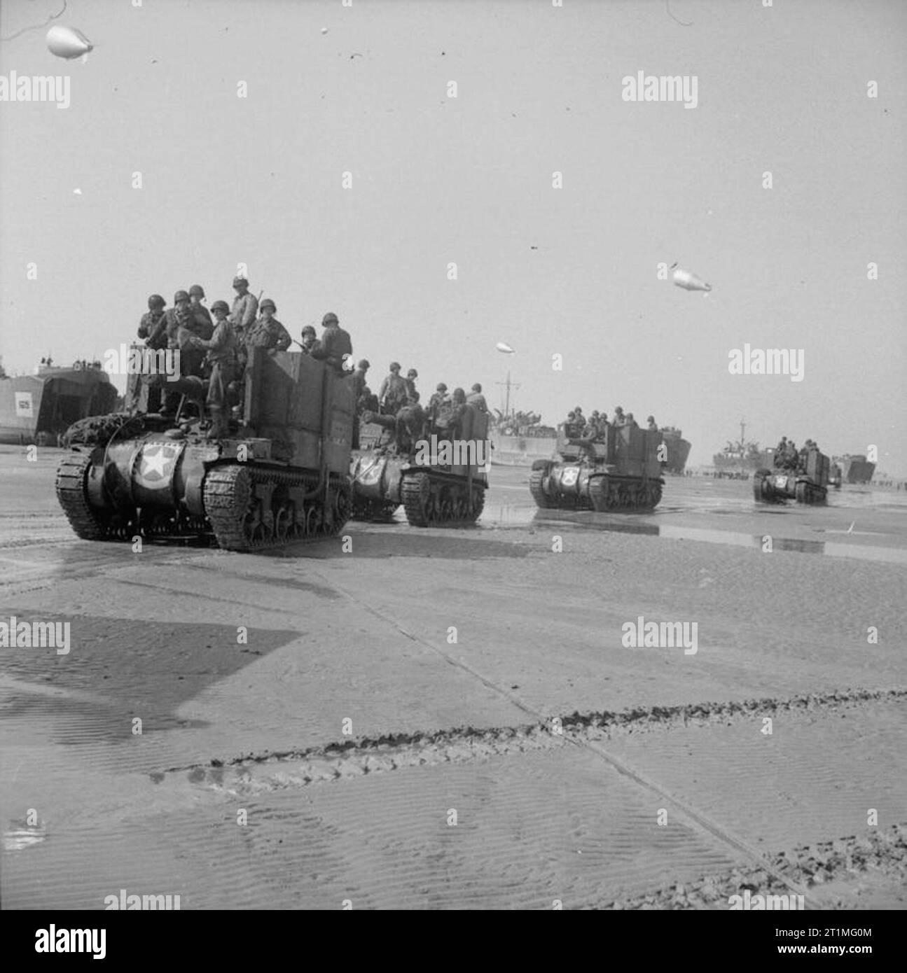 The US Army in Normandy 1944 American M12 155mm GMC (Gun Motor Carriage ...