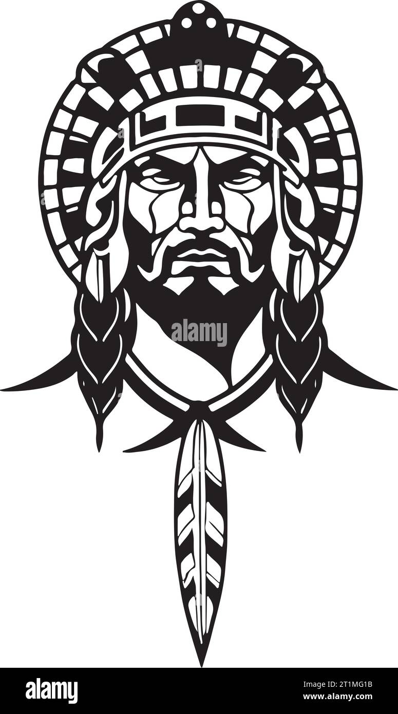 Extraordinary lovely Native indians emblem vector art Stock Vector ...