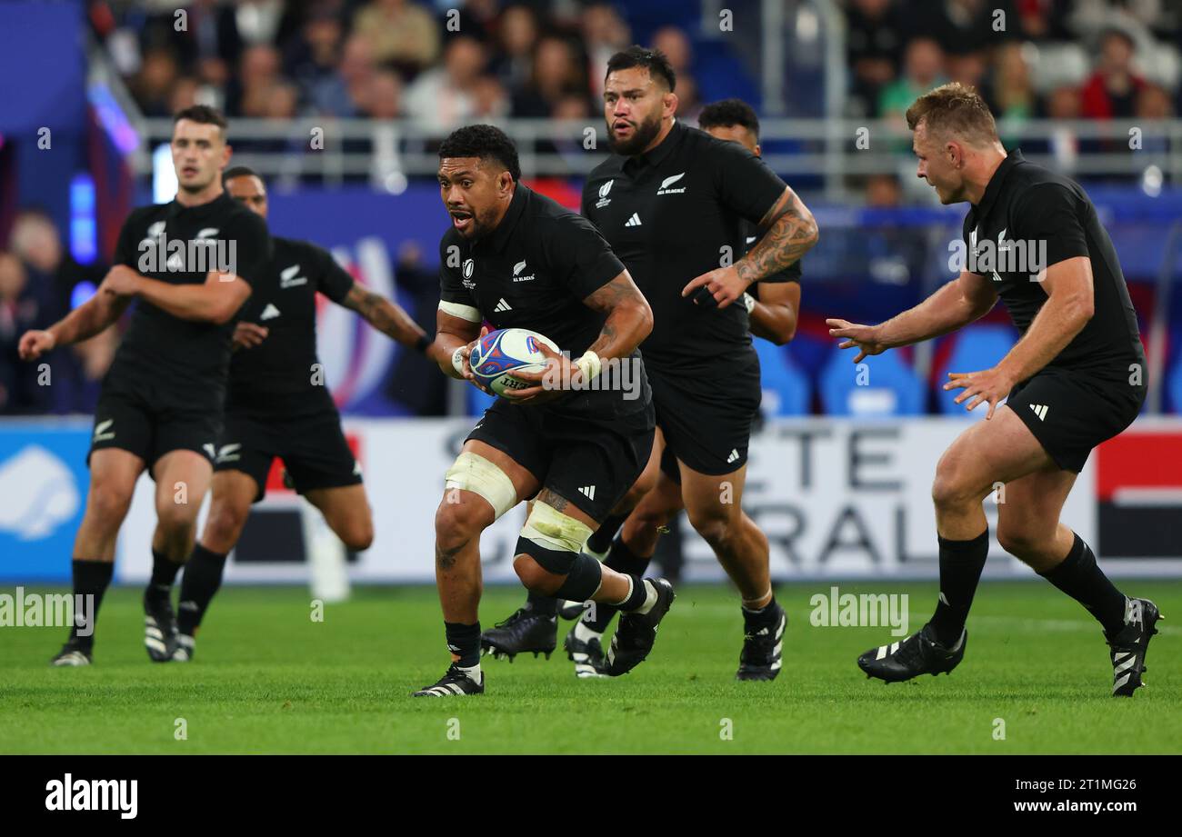 Paris, France. 14th Oct, 2023. Ardie Savea of New Zealand in action ...