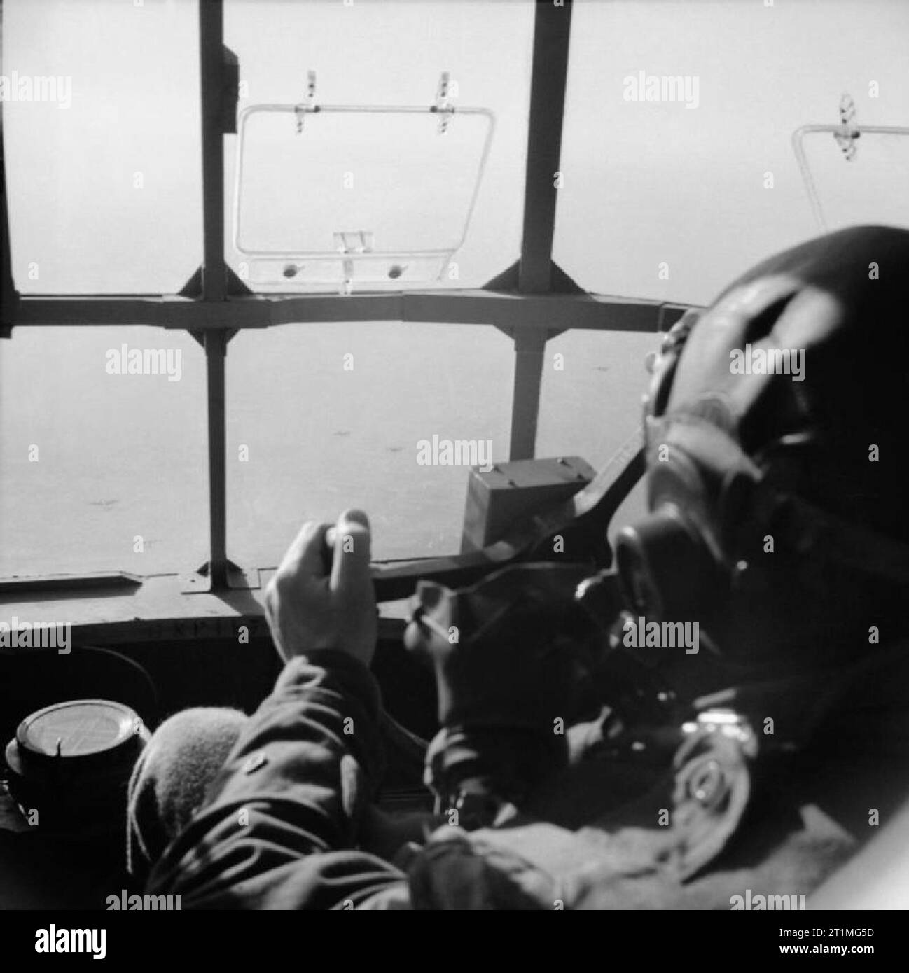 View from the cockpit of a Horsa glider during the airborne drop east ...