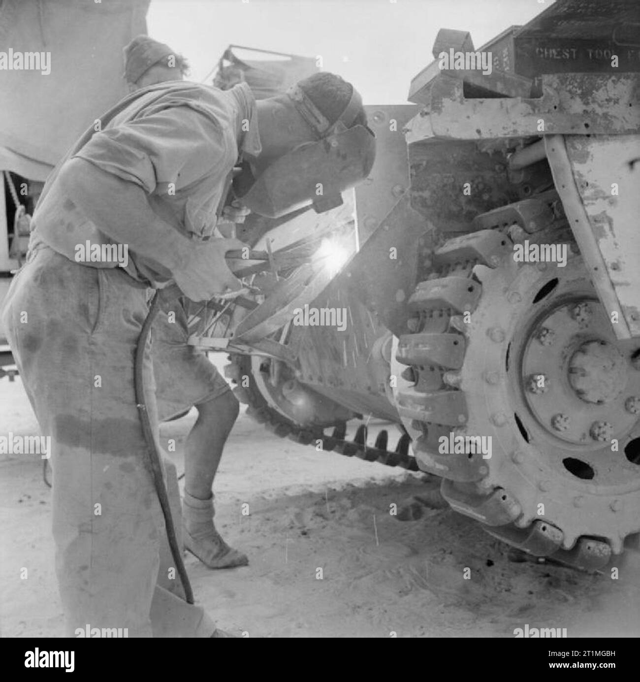 War Office Second World War Official Collection Tank being welded Stock ...