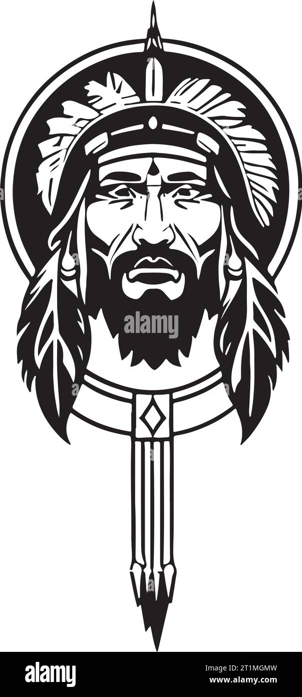 Beautiful lovely vector art Native indians draw Stock Vector Image ...