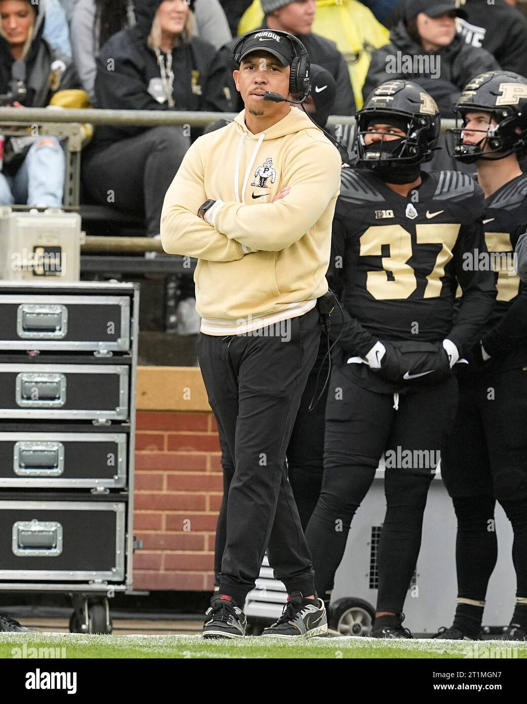 Purdue head coach Ryan Walters looks on during the second half of an ...