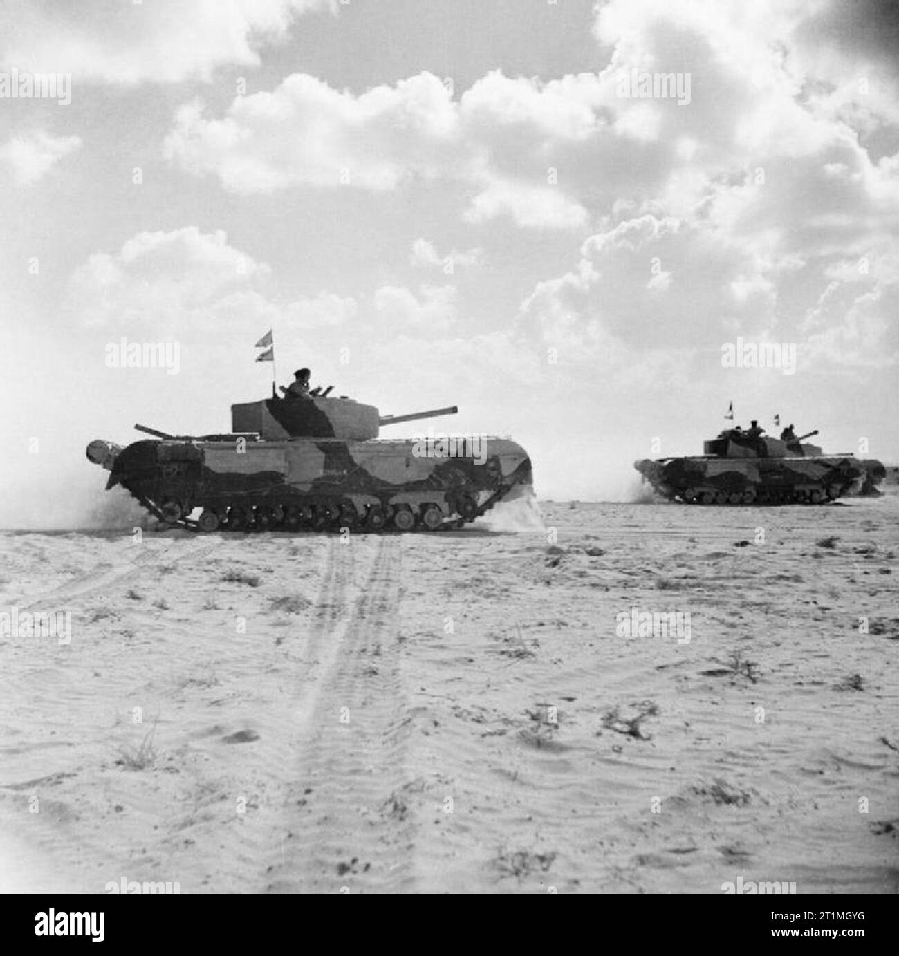 Churchill III tanks of 'Kingforce', 1st Armoured Division, in the Western Desert, 5 November ...