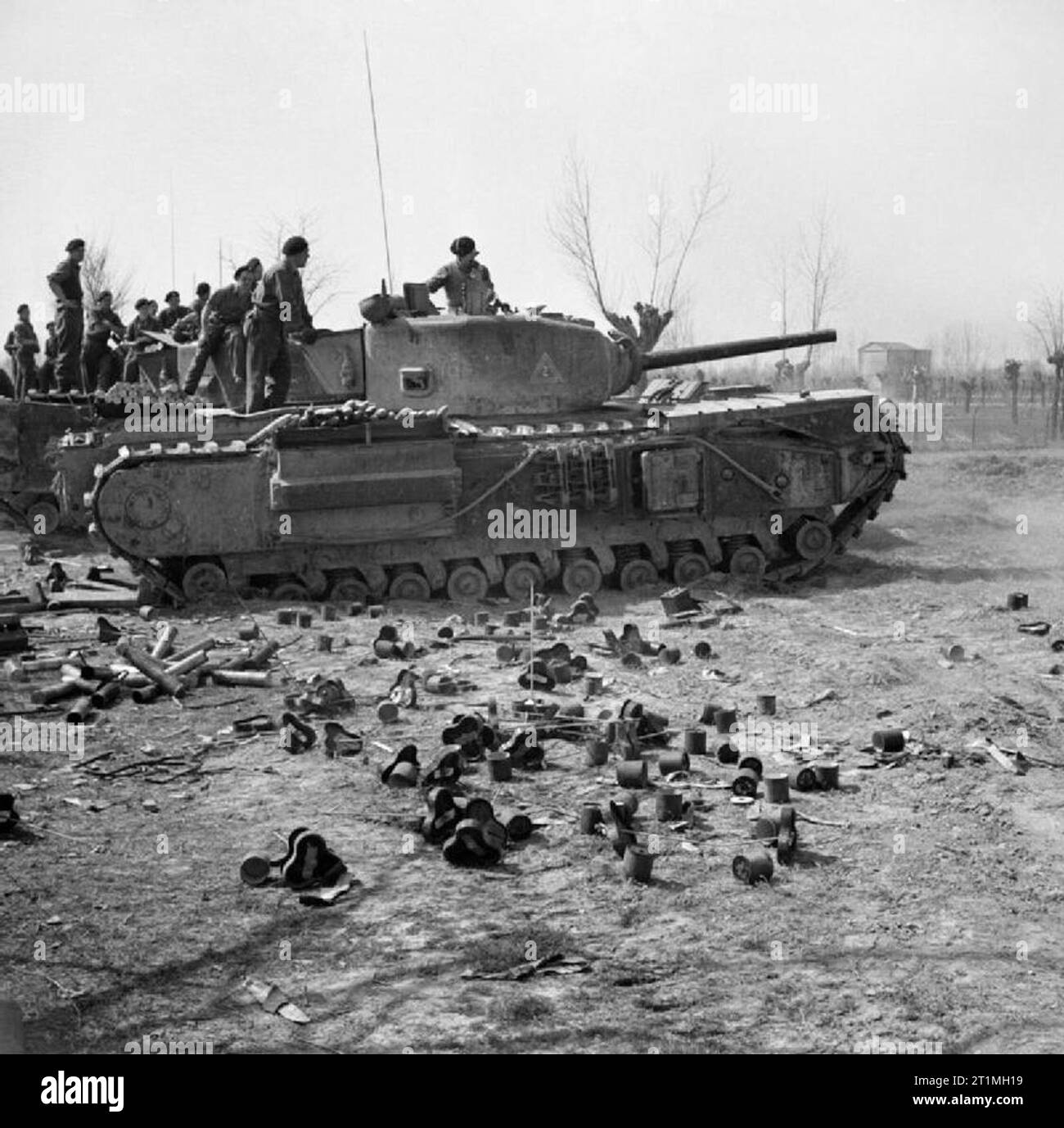 Churchill tanks of the North Irish Horse lay down indirect fire on ...