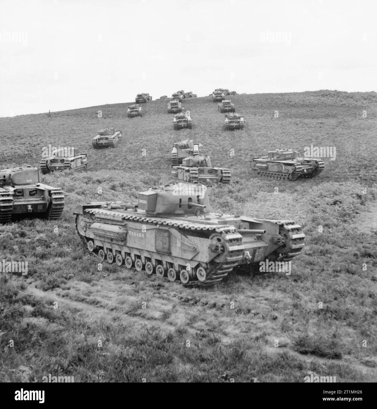 Churchill tanks of 33rd Army Tank Brigade manoeuvre en masse near ...