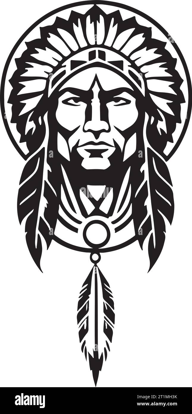 Breathtaking lovely vector art Native indians draw Stock Vector Image ...