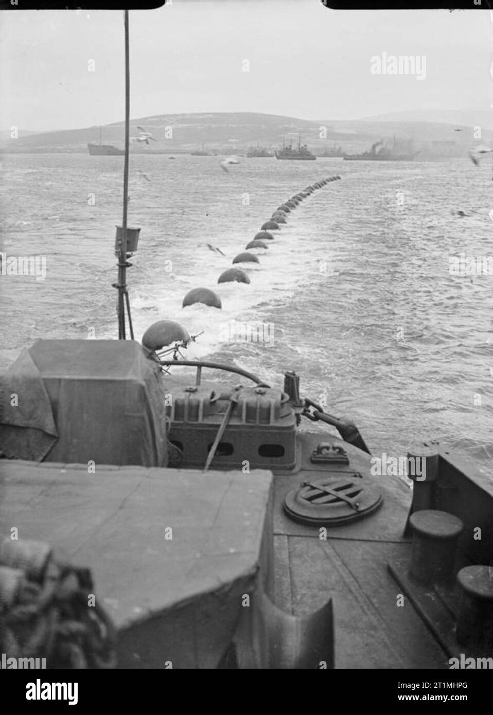 Royal Navy Vessels Maintain the Boom Defence at Scapa Flow, Scotland ...