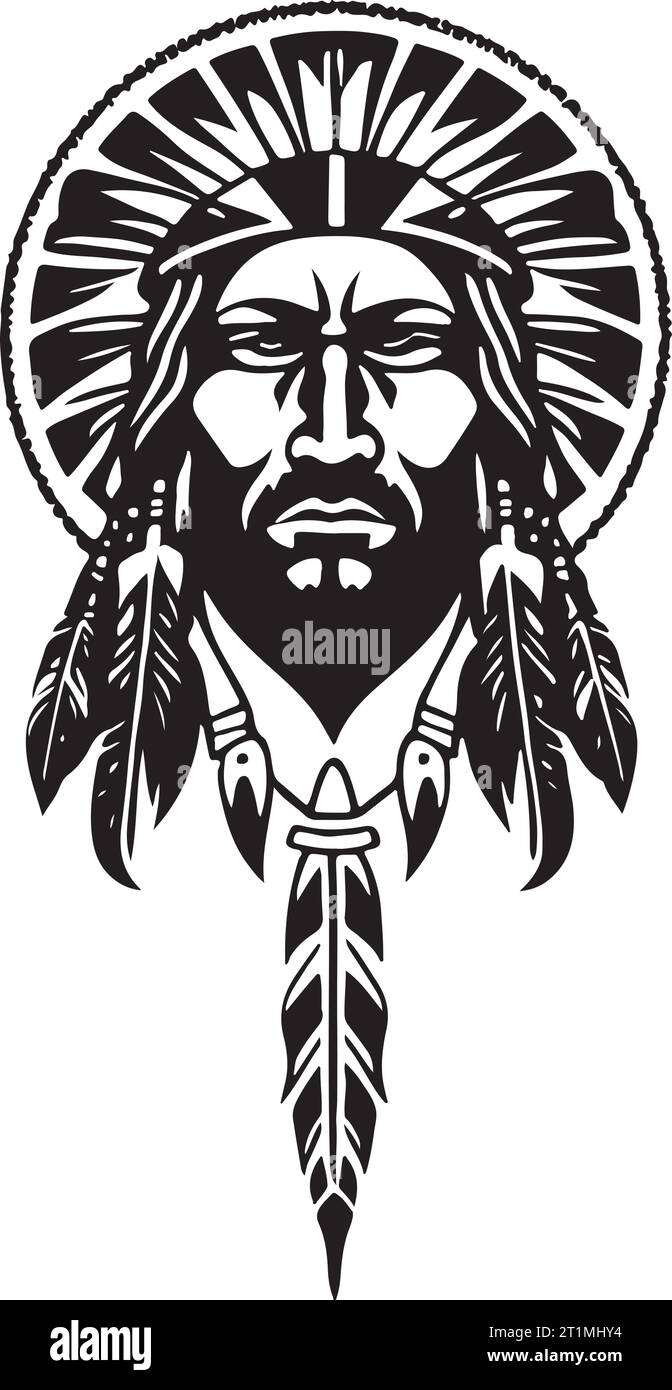 Fantastical lovely vector art Native indians draw Stock Vector Image ...