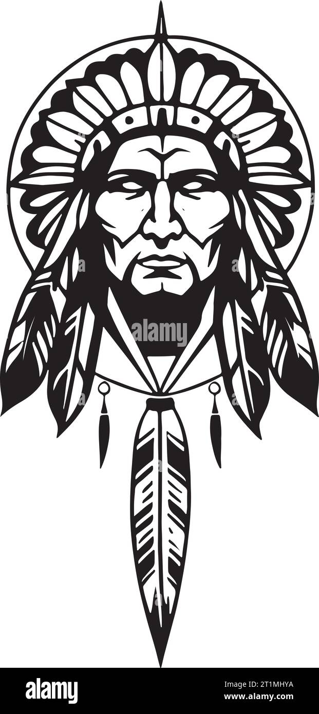 Incredible and lovely Native indians vector art Stock Vector Image ...