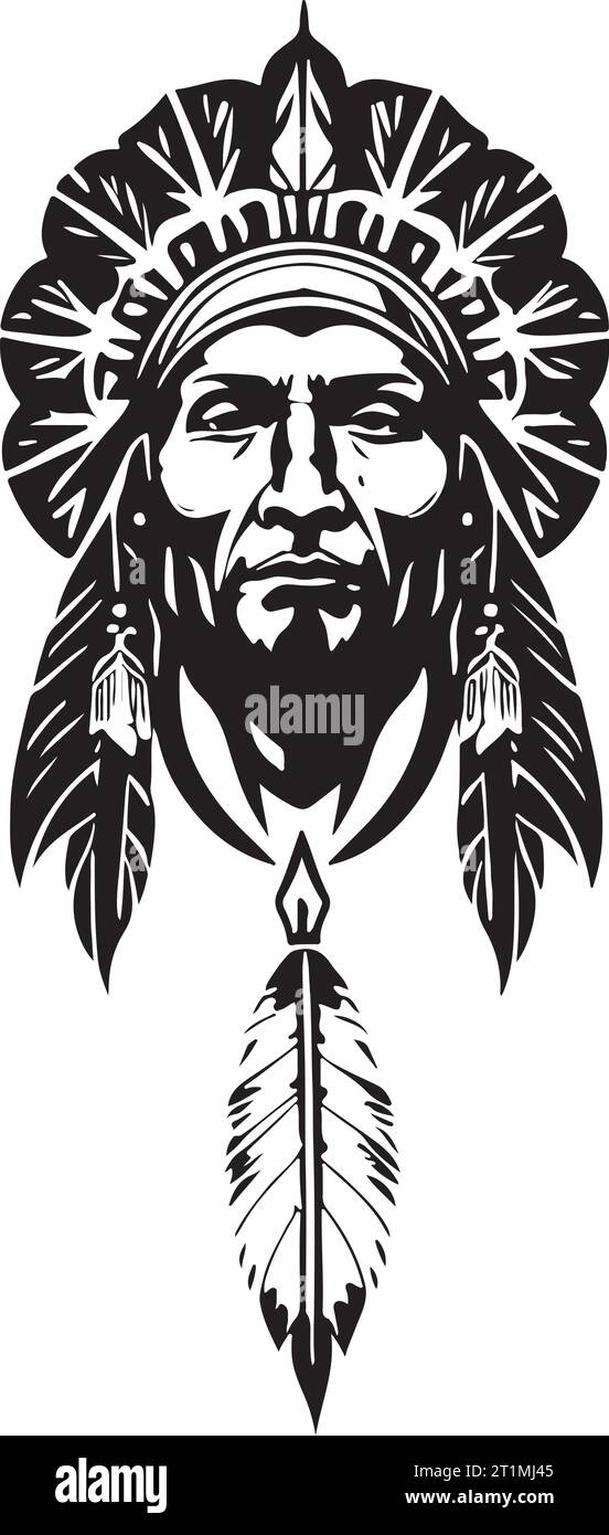 Beautiful lovely Native indians emblem vector art Stock Vector Image ...