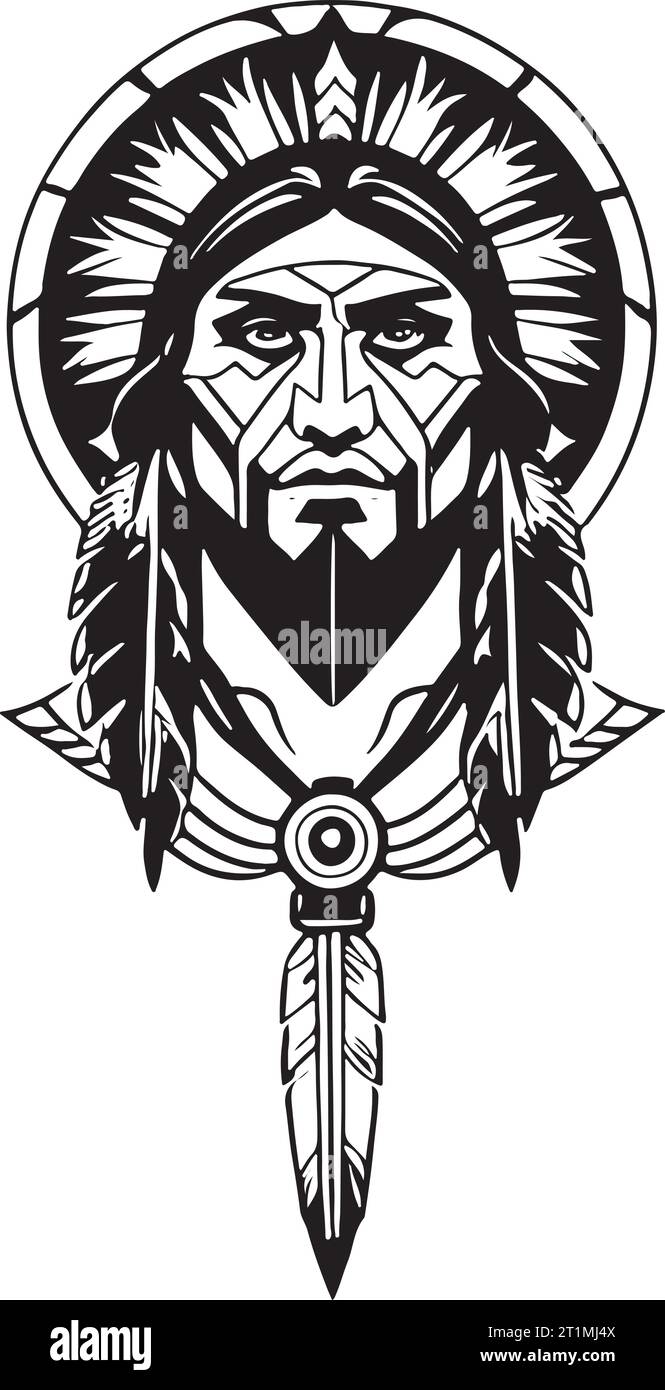 Incredible lovely vector art Native indians draw Stock Vector Image ...