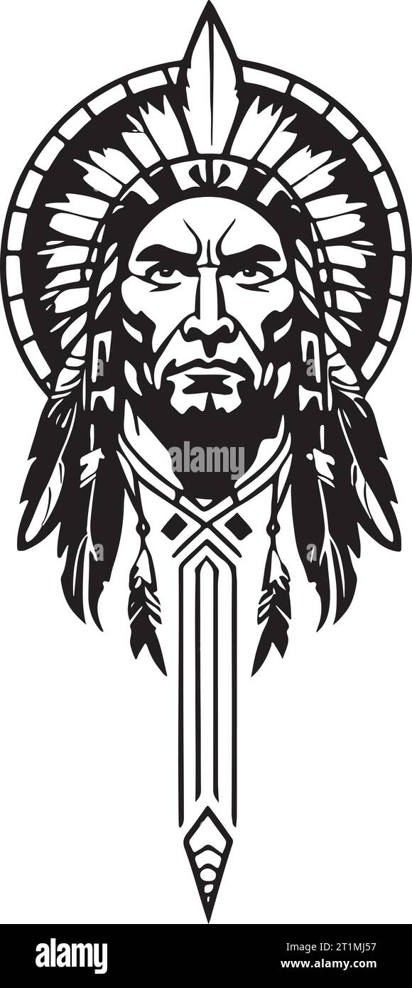 Incredible lovely Native indians emblem vector art Stock Vector Image ...