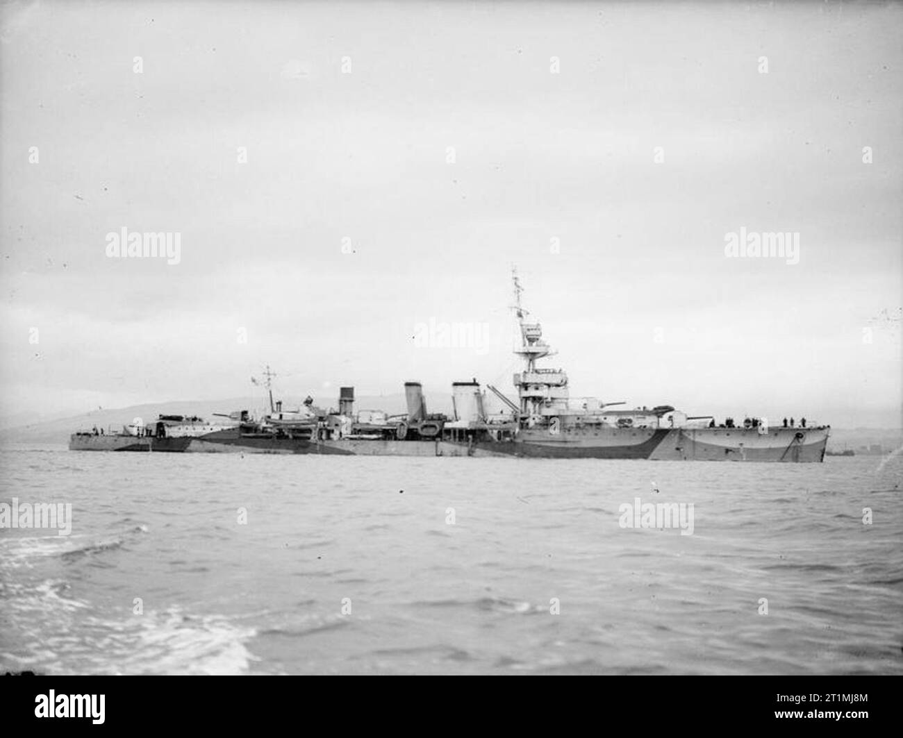 The British Cruiser, HMS Cardiff. 24 February 1943, Greenock Stock ...