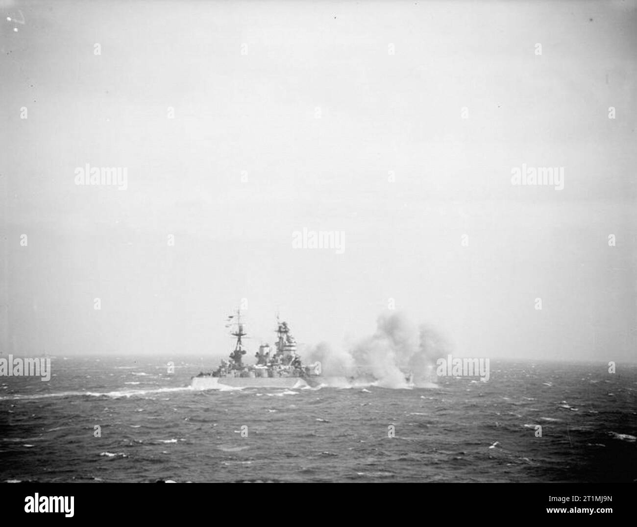 The Big Guns of the Royal Navy Exrcising. April 1943, on Board the ...