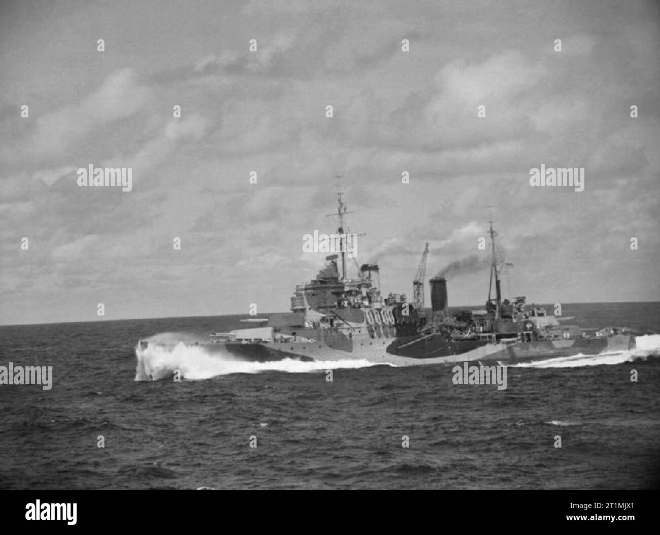 The Royal Navy during the Second World War HMS MAURITIUS at high speed ...