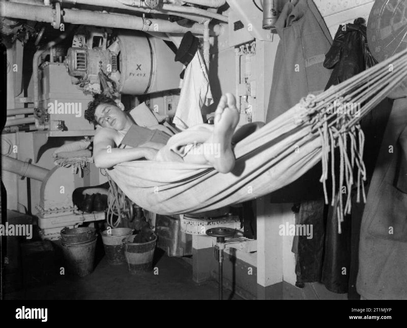 The Royal Navy during the Second World War An Able Seaman asleep in his ...