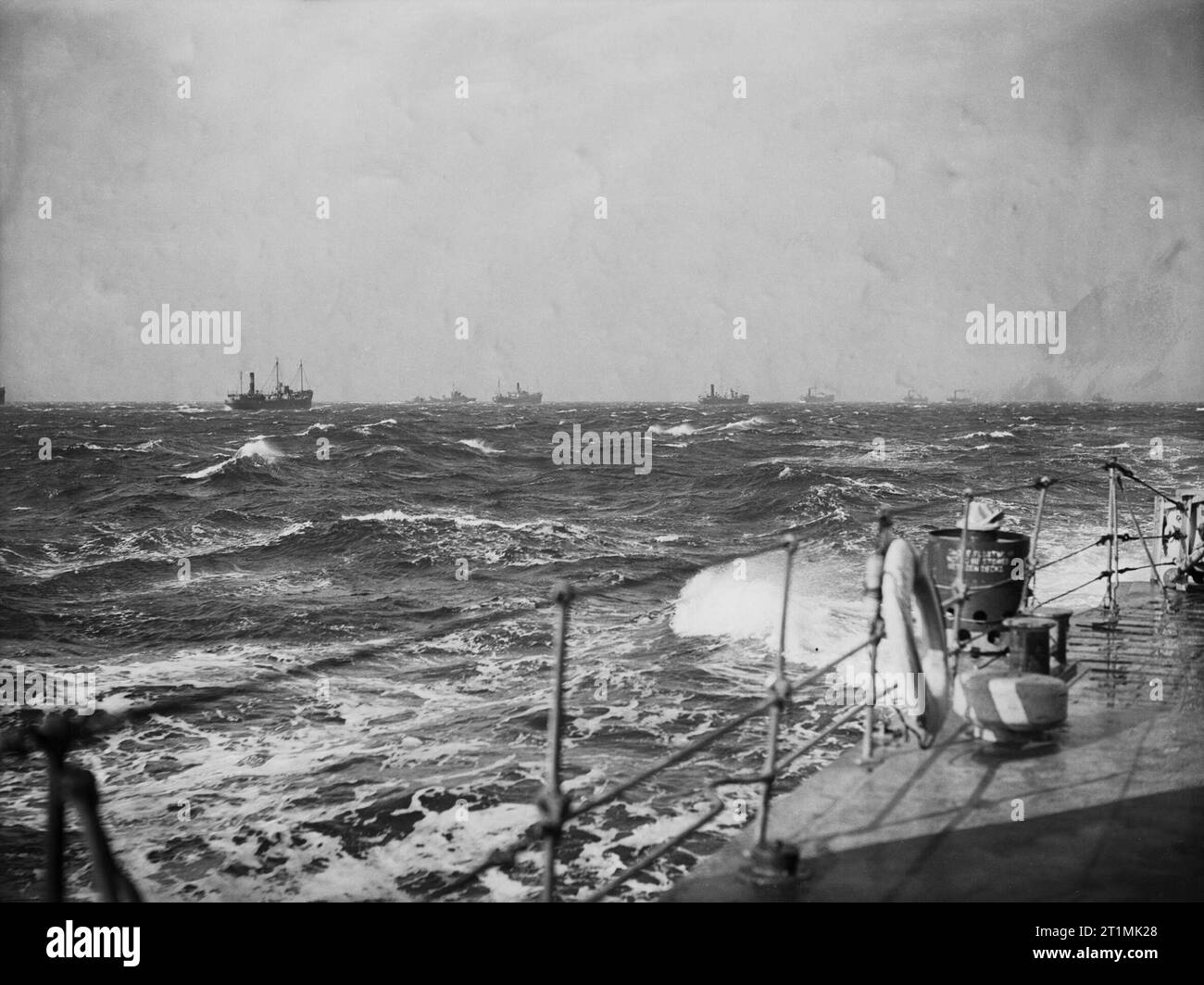 The Royal Navy during the Second World War Views of a convoy going ...