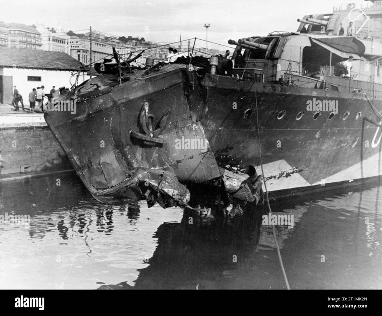 The Royal Navy during the Second World War The bows of HMS STORK after ...