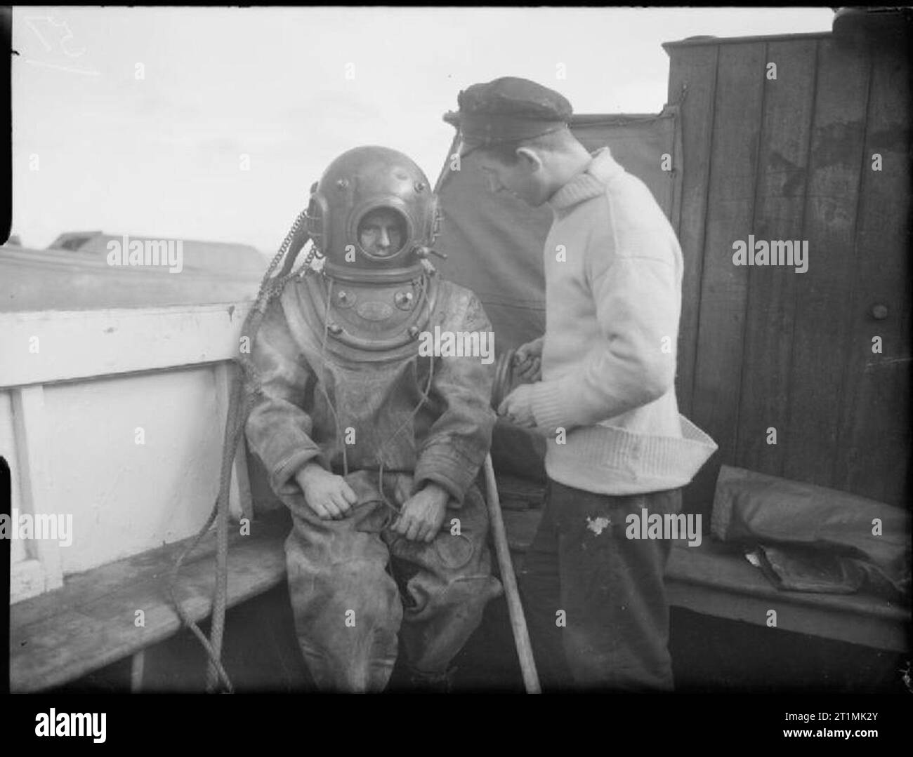 The Royal Navy during the Second World War A diver from the depot ship ...