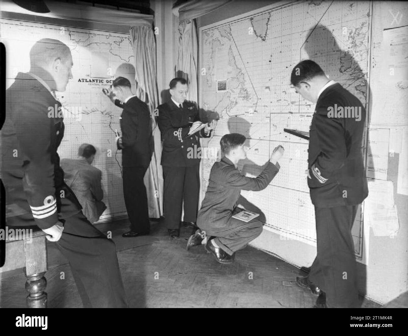 The Royal Navy during the Second World War Officers in the Plot Room at ...