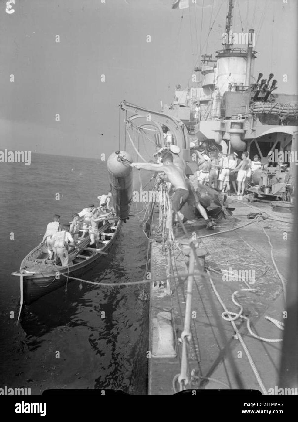 The Royal Navy during the Second World War The torpedo being hoisted ...