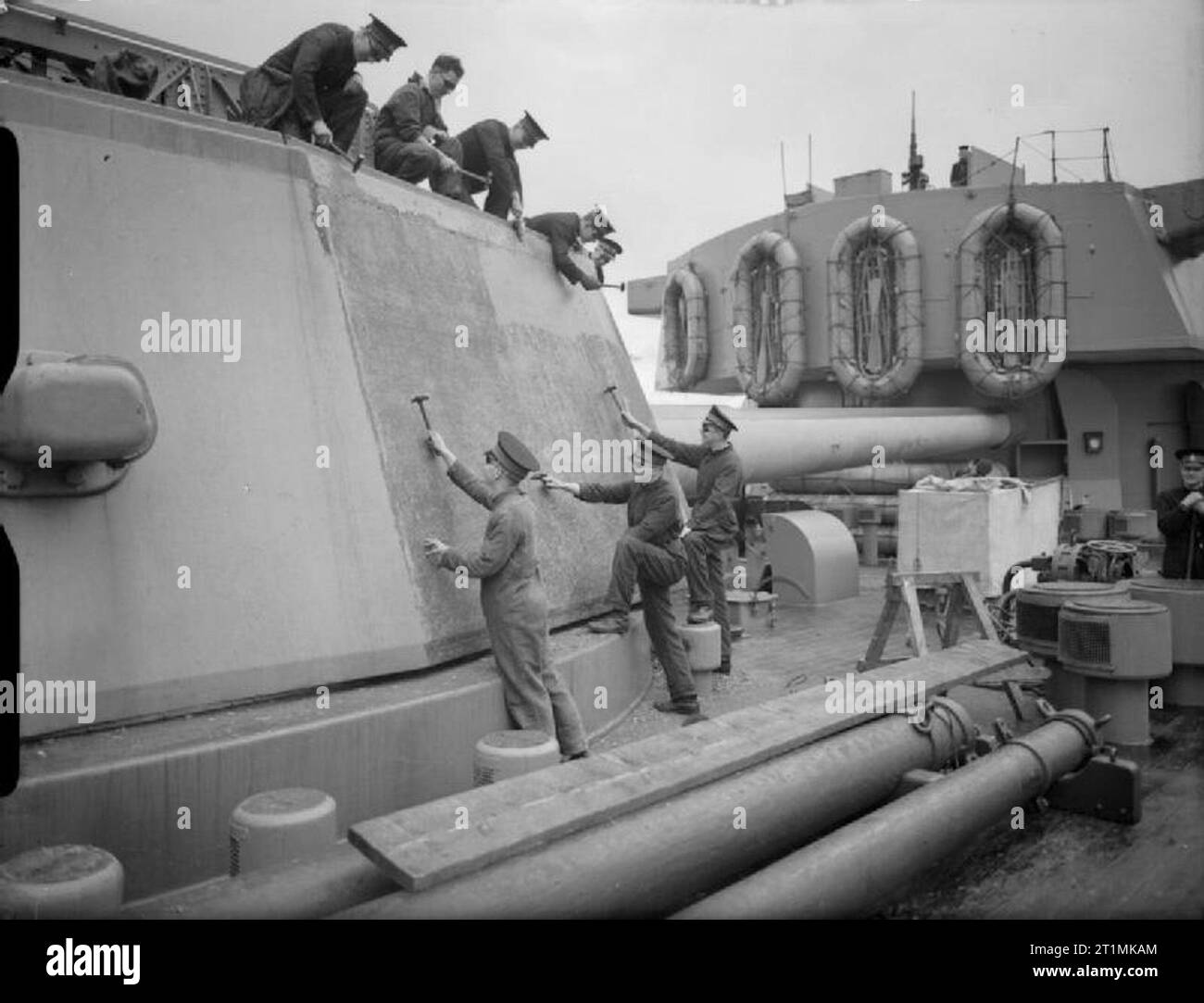 The Royal Navy during the Second World War Royal Marines remove old ...