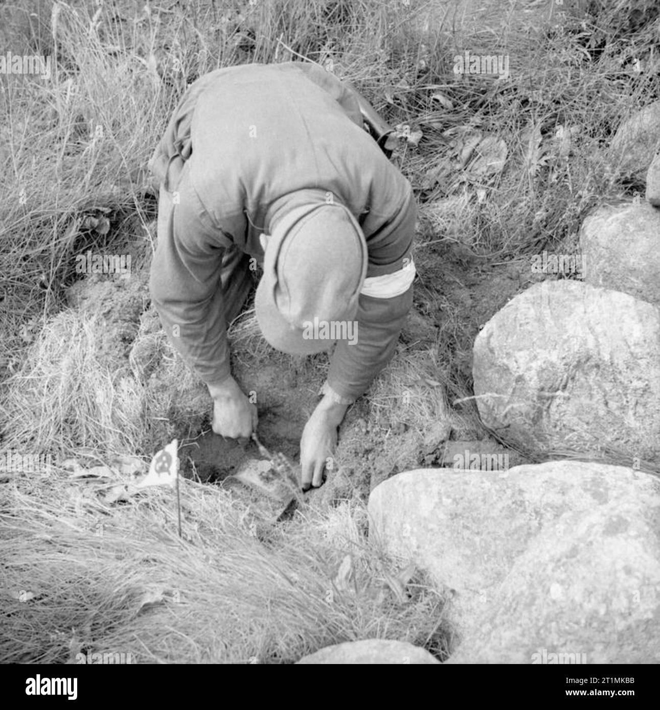 Norway After Liberation 1945 A German prisoner engaged in mine ...