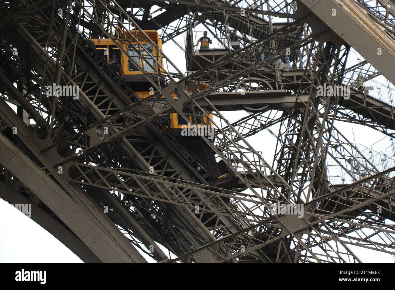 Close-up view of an Eiffel tower showcasing its architecture and bulit ...