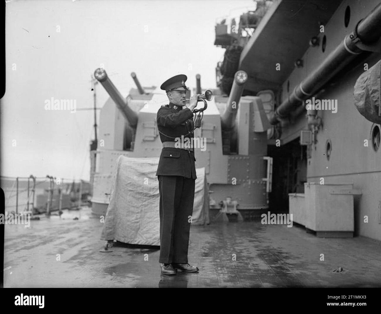 The Royal Navy during the Second World War A Royal Marine Bugler sounds ...