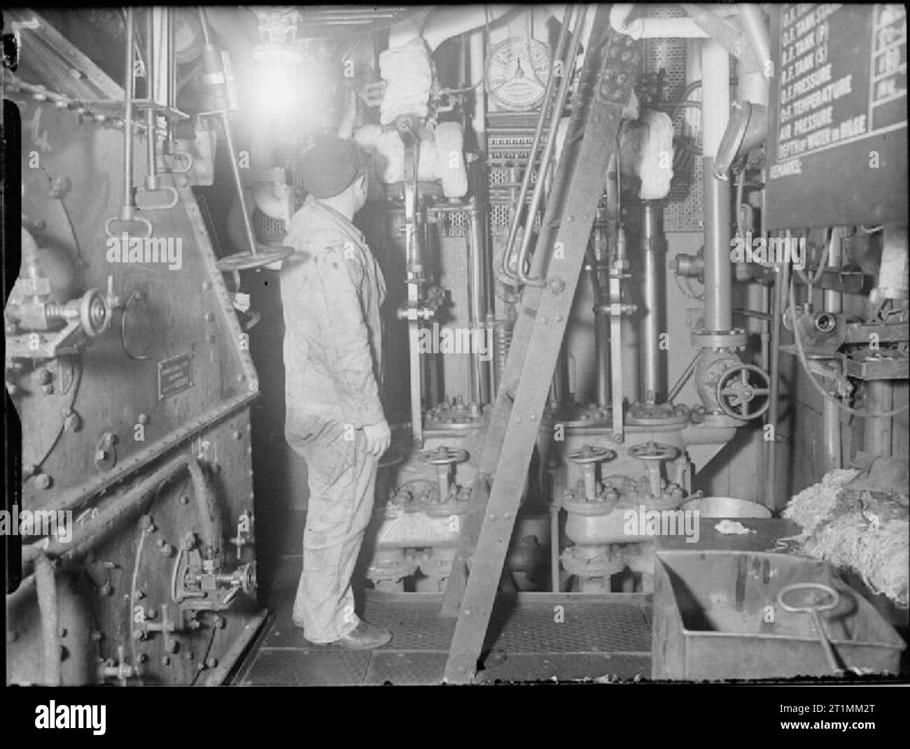 The Royal Navy during the Second World War View of the boiler room of ...