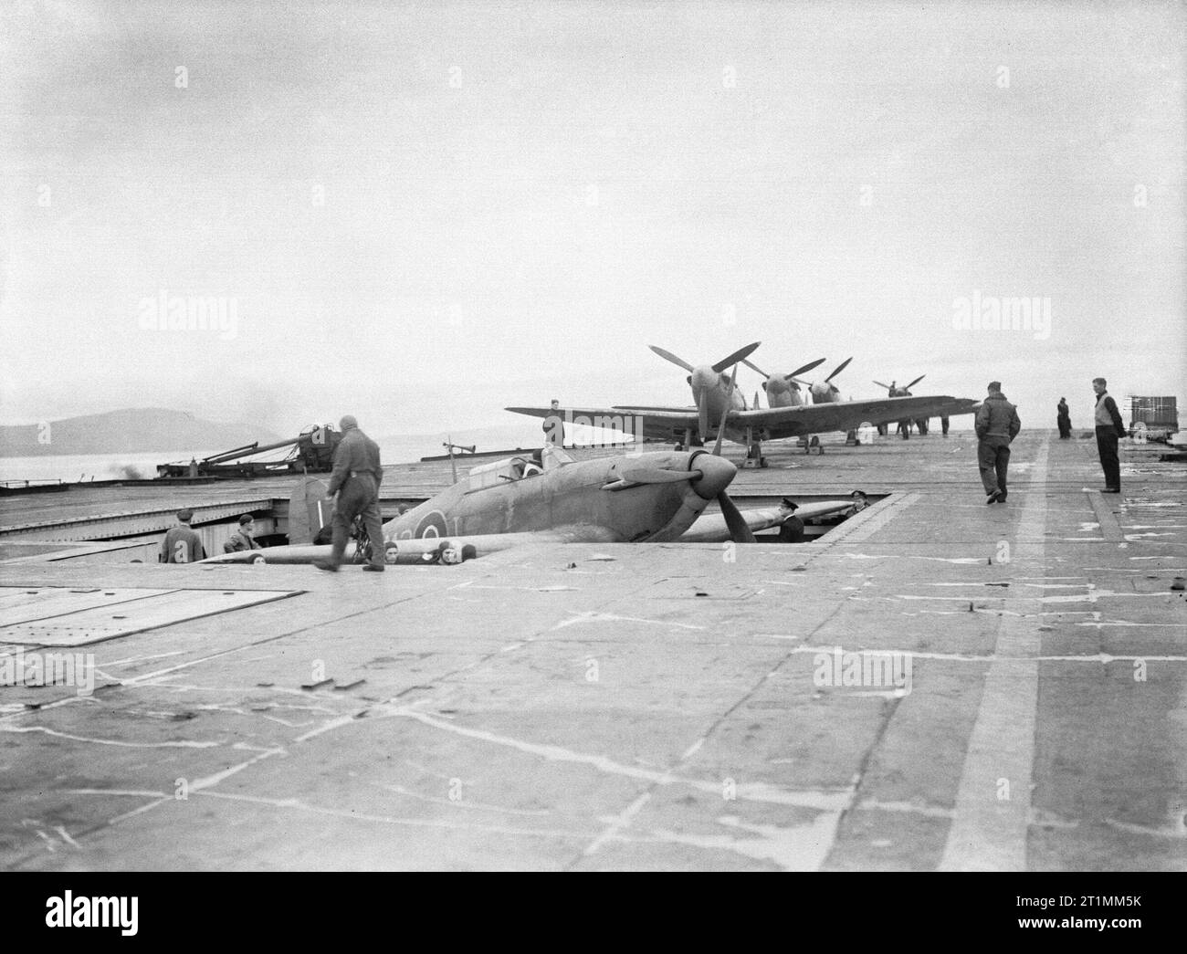 The Royal Navy during the Second World War A Hawker Hurricane coming up ...