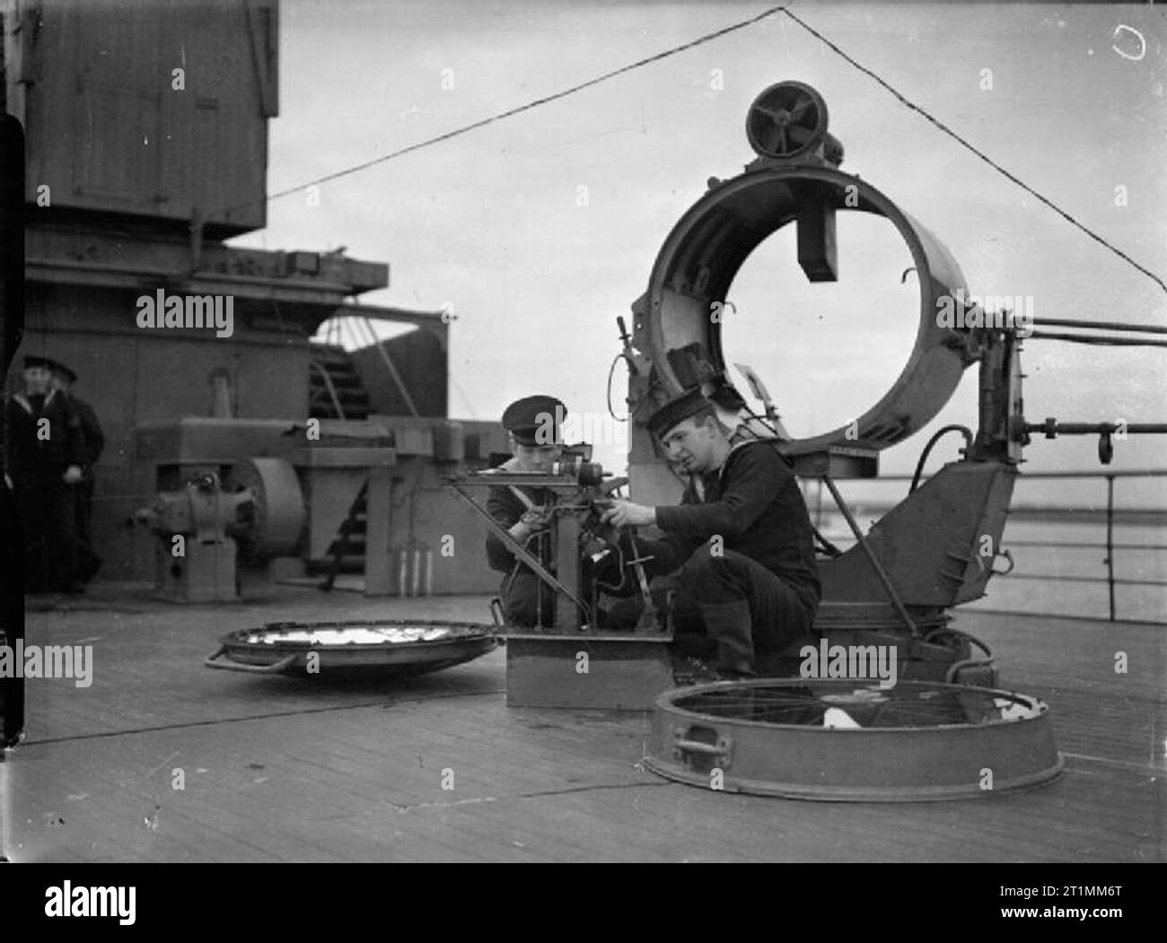 The Royal Navy during the Second World War Two naval ratings fitting ...
