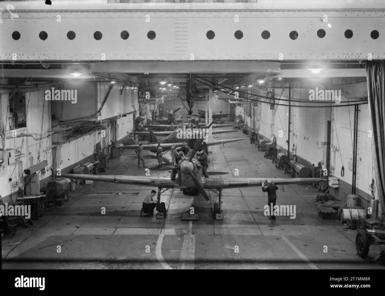 The Royal Navy during the Second World War The hangar on board HMS ...