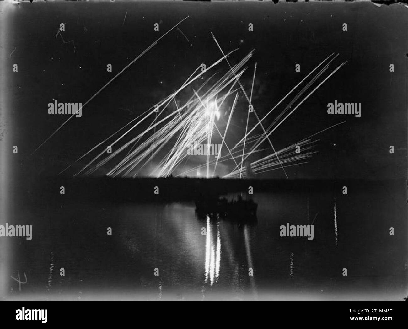 The Royal Navy during the Second World War Tracers light up the sky as ...