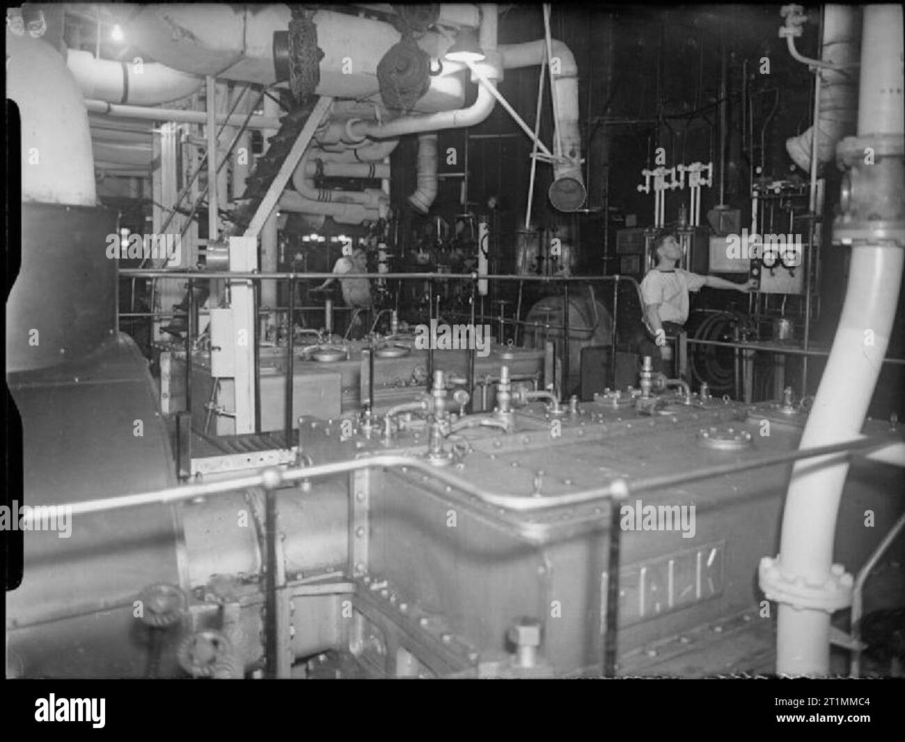 The Royal Navy during the Second World War A general view of the engine ...