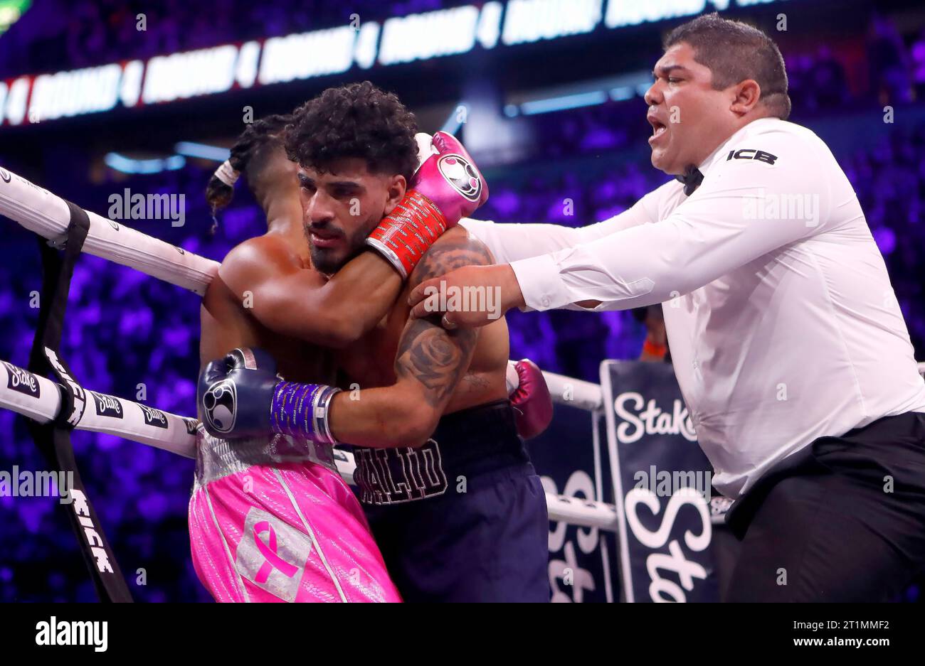 Deen The Great (left) and Walid Sharks during their Lightweight bout ...