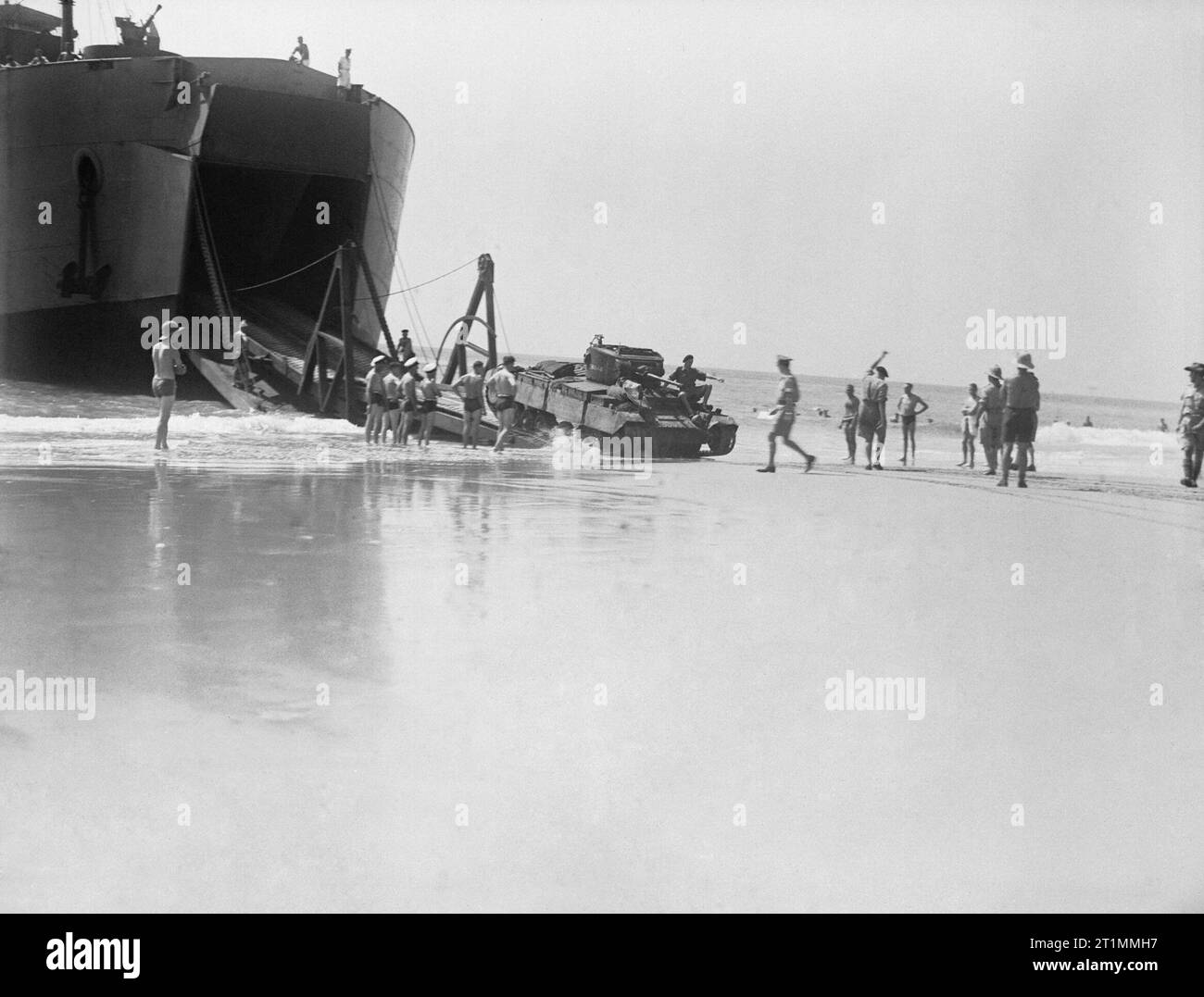 The Royal Navy during the Second World War A Valentine tank being ...