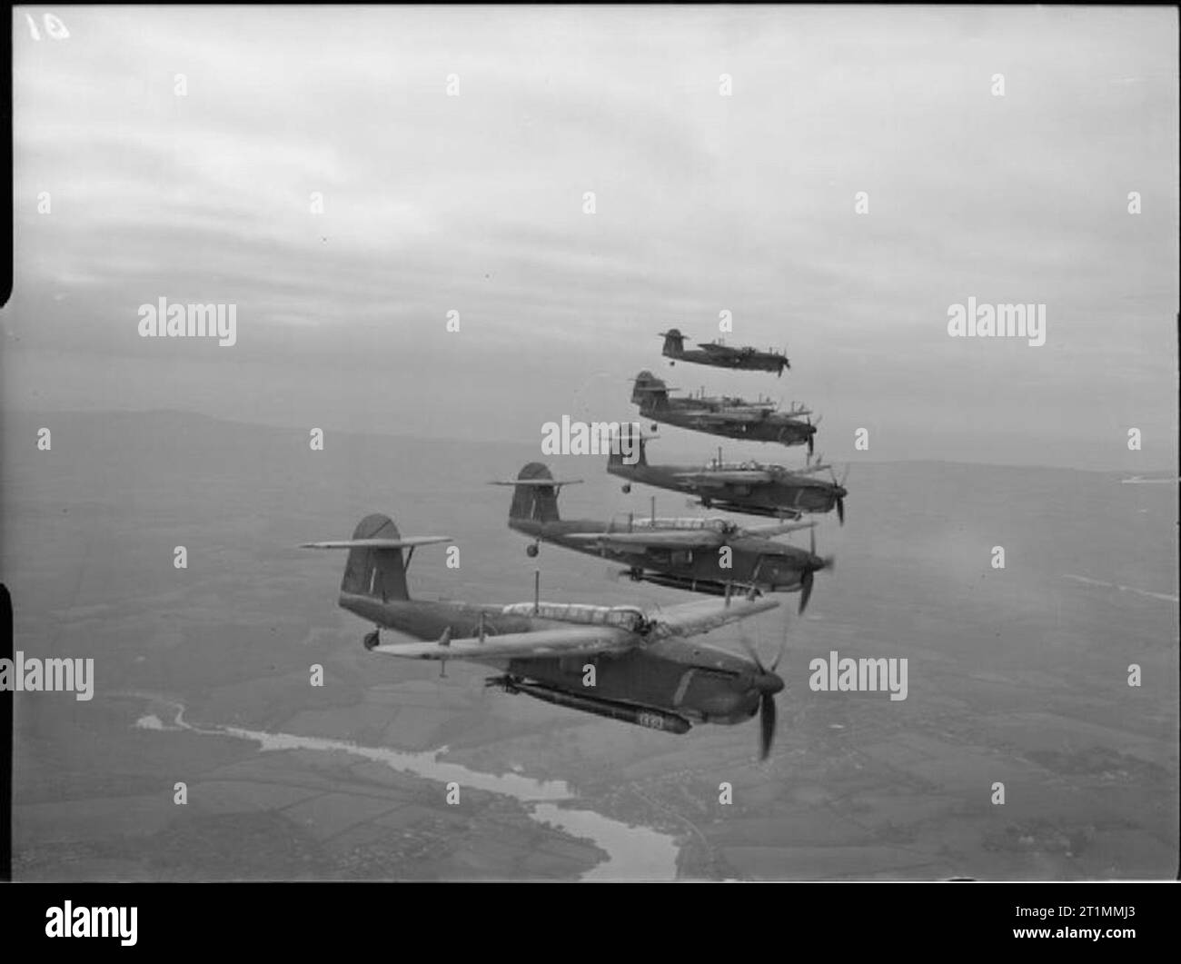 The Royal Navy during the Second World War Five Fairey Barracuda torpedo bombers from Lee-on ...