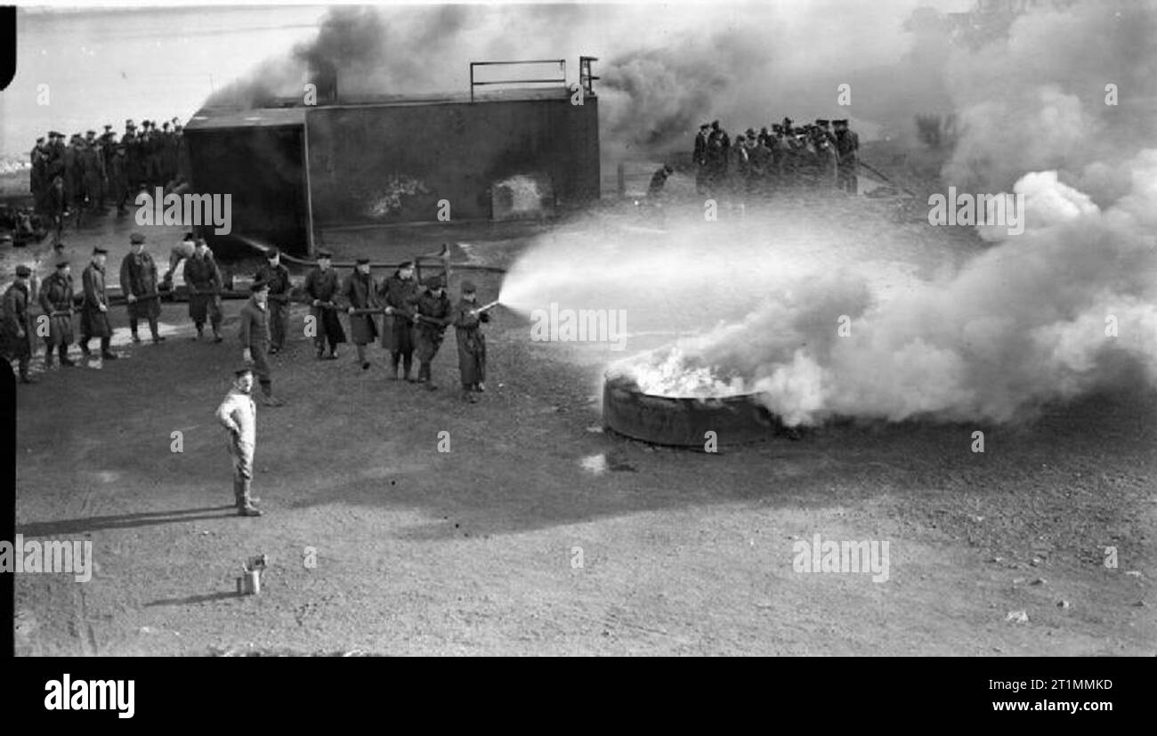 The Royal Navy during the Second World War A class extinguishing a ...